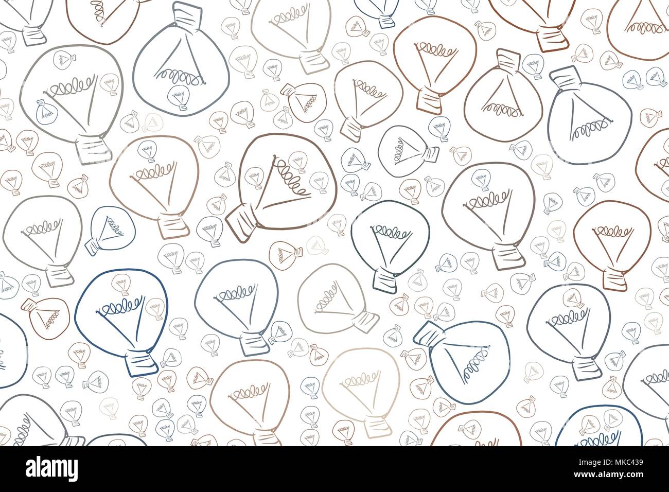 Abstract illustrations of light bulbs, conceptual pattern. Good for ...