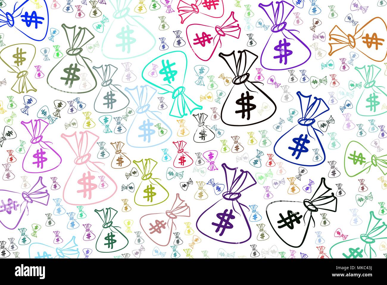 Abstract illustrations of money packs or bags, conceptual. Good for ...