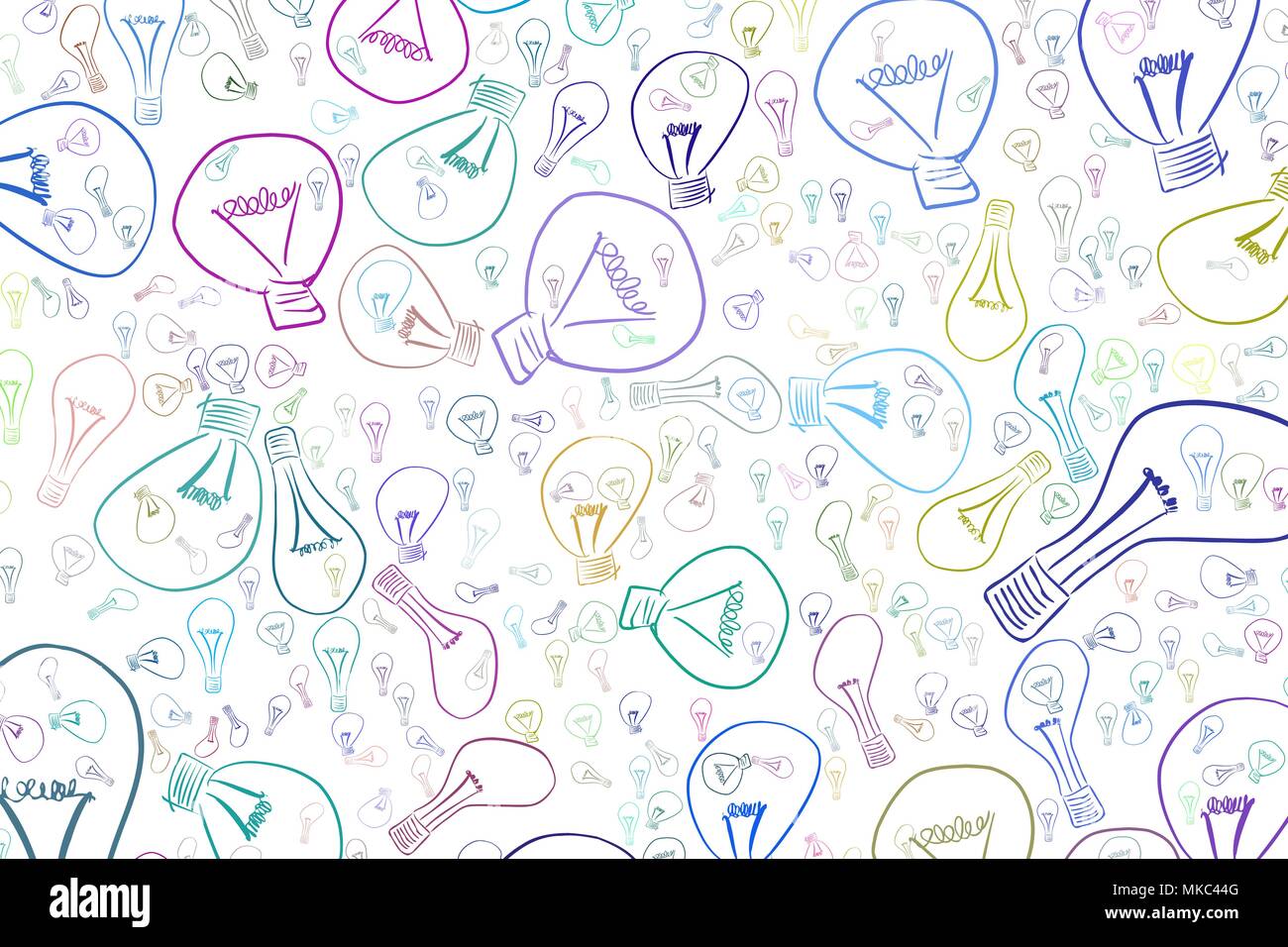 light bulbs illustrations background abstract, hand drawn. Idea ...