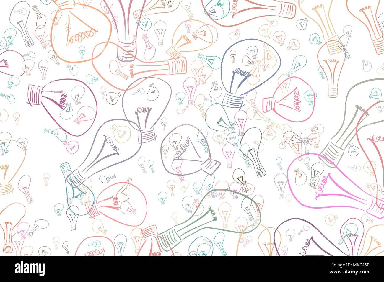 light bulbs illustrations background abstract, hand drawn. Idea ...