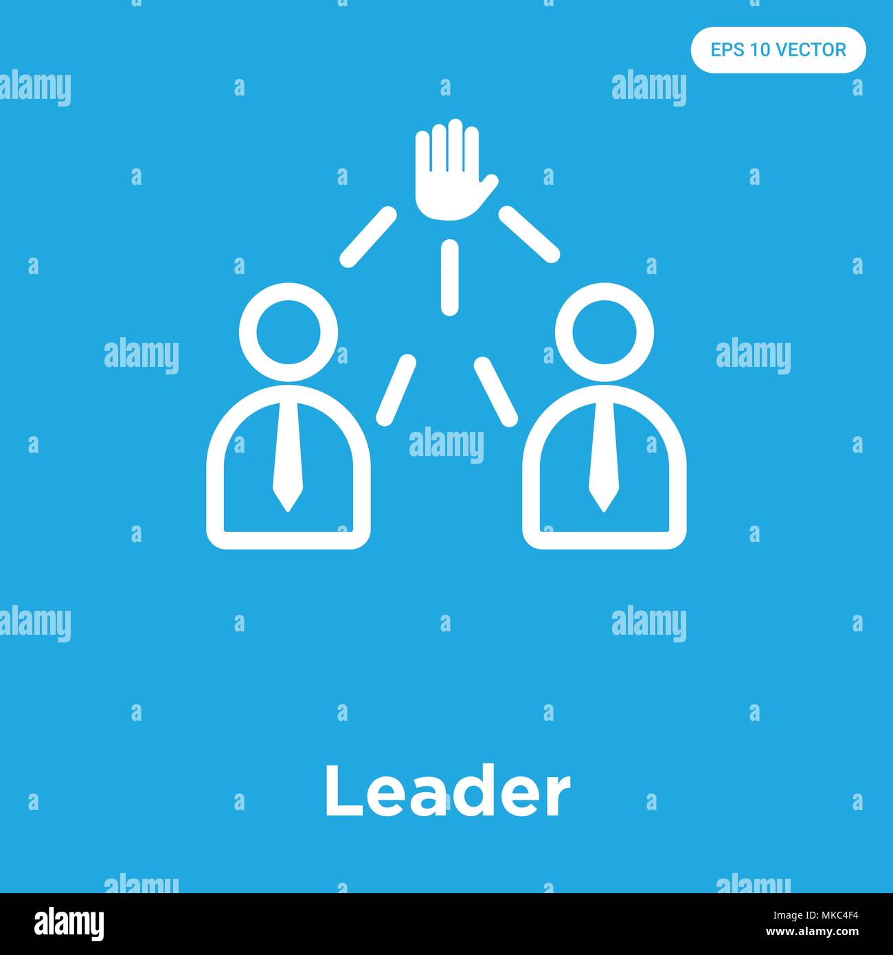 Leader vector icon isolated on blue background, sign and symbol Stock ...