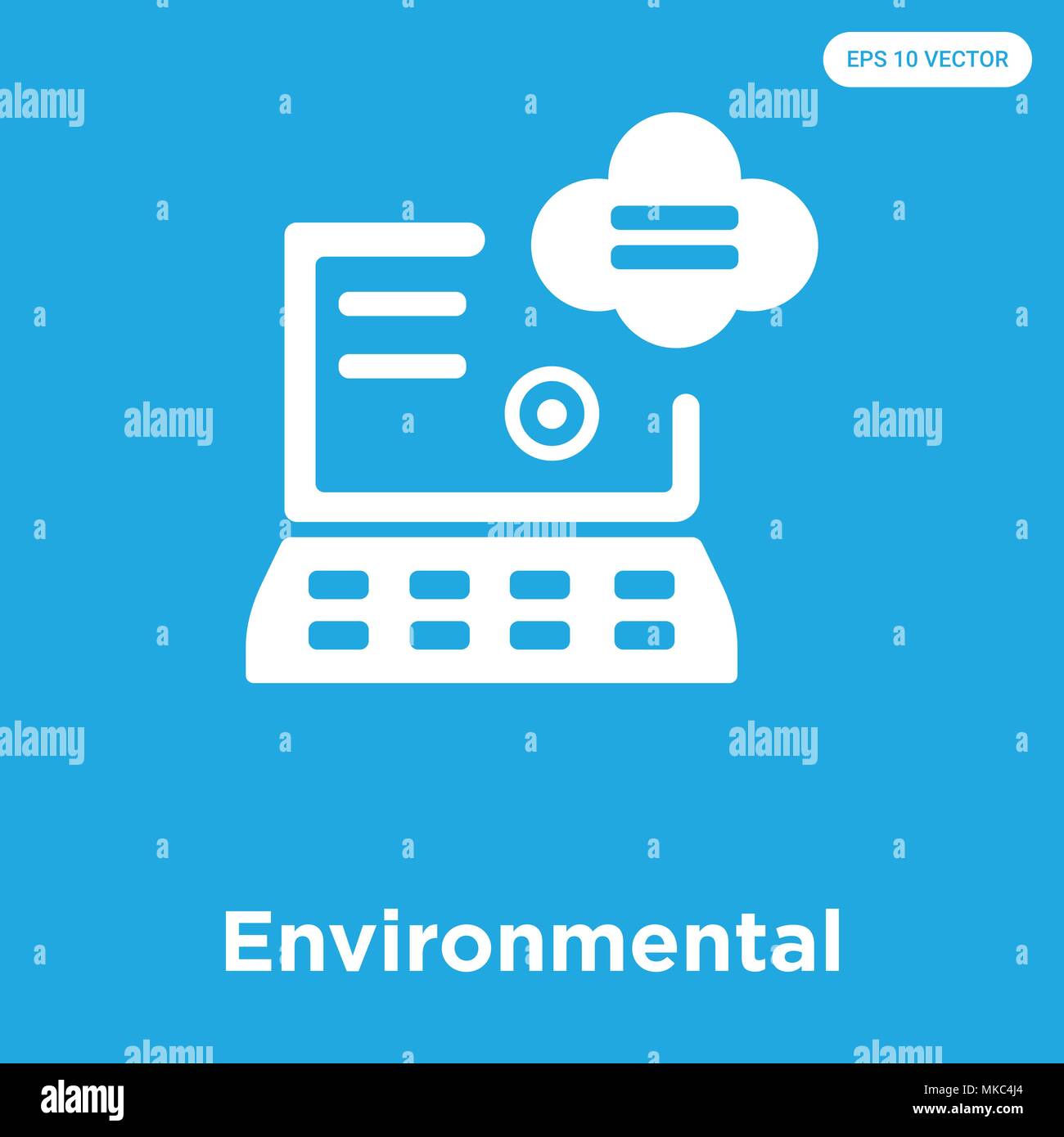 Environmental vector icon isolated on blue background, sign and symbol ...