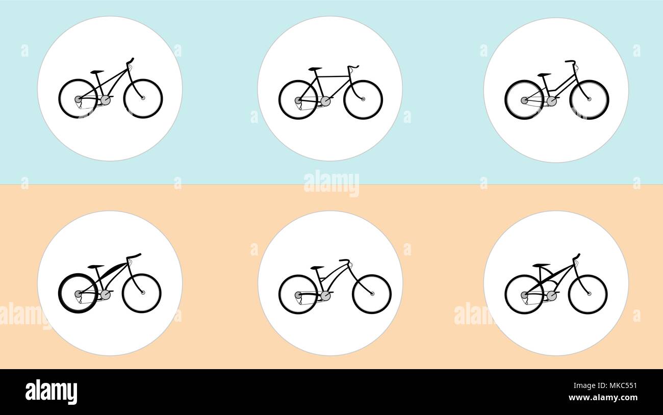 Vector set of bicycles in flat style. Guide of bike types. Poster with ...