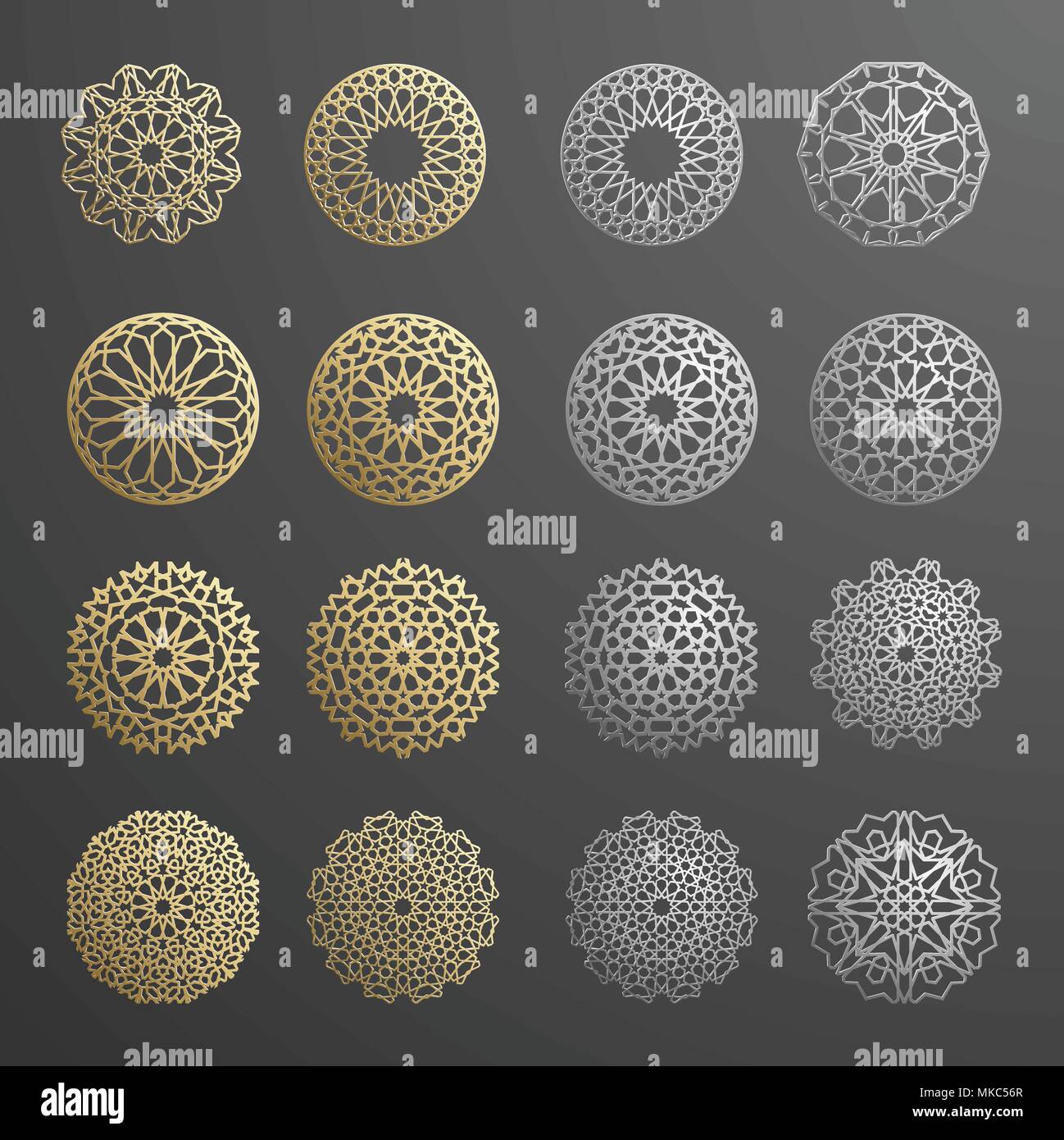 Islamic ornament vector , persian motiff . 3d ramadan islamic round ...