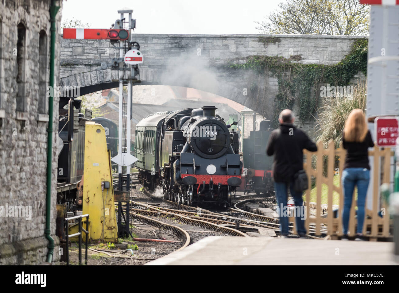 BR Standard Class 4 80104 Steam Locomotive part of the Swanage Railway ...