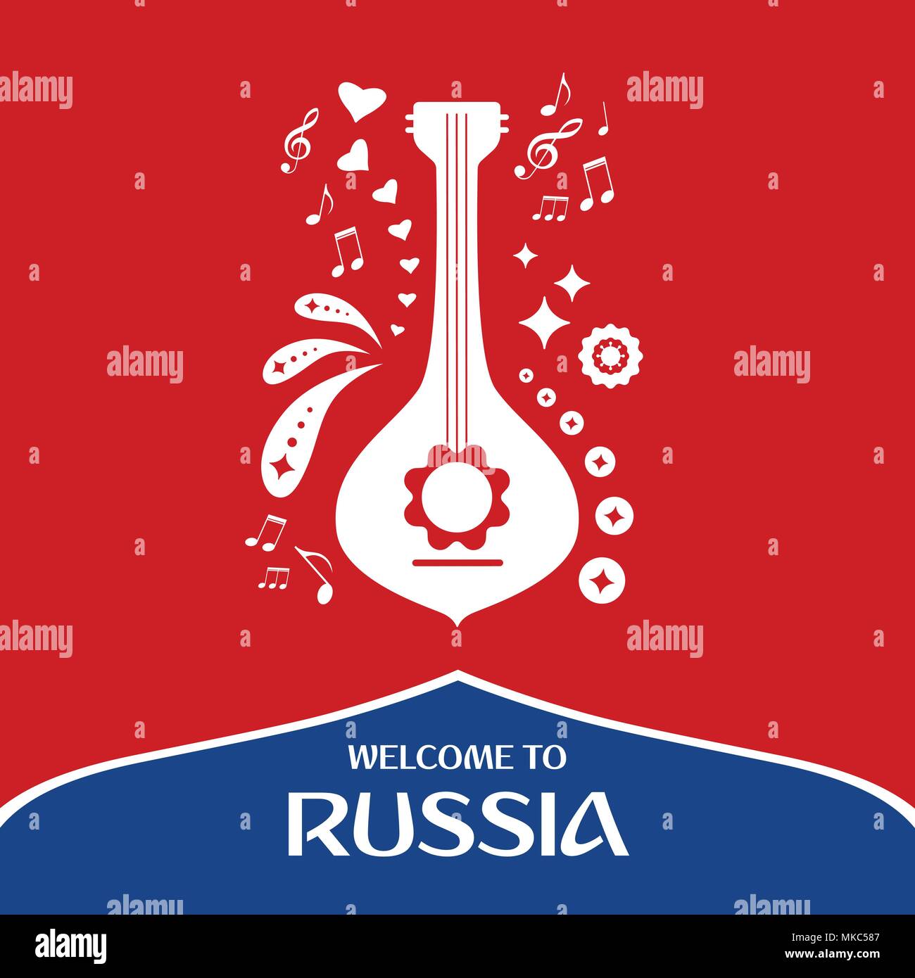 Welcome to Russia. Design template with modern traditional elements of ...