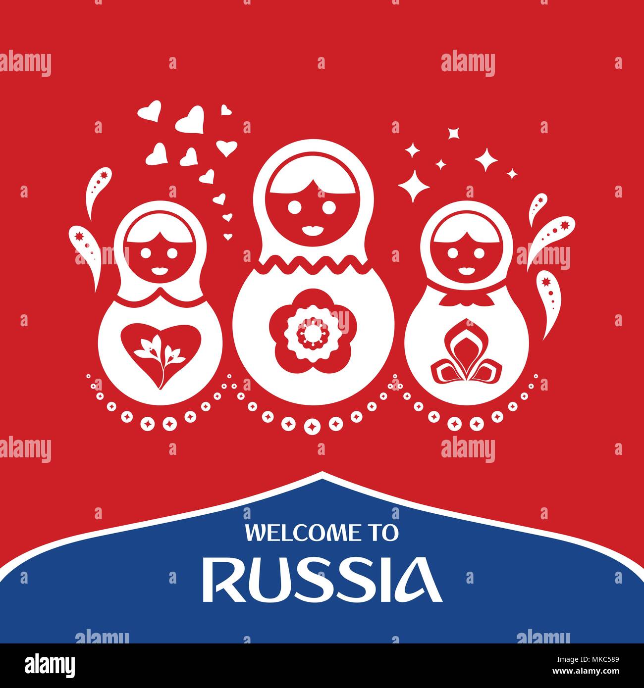 Welcome to Russia. Design template with modern traditional elements of ...