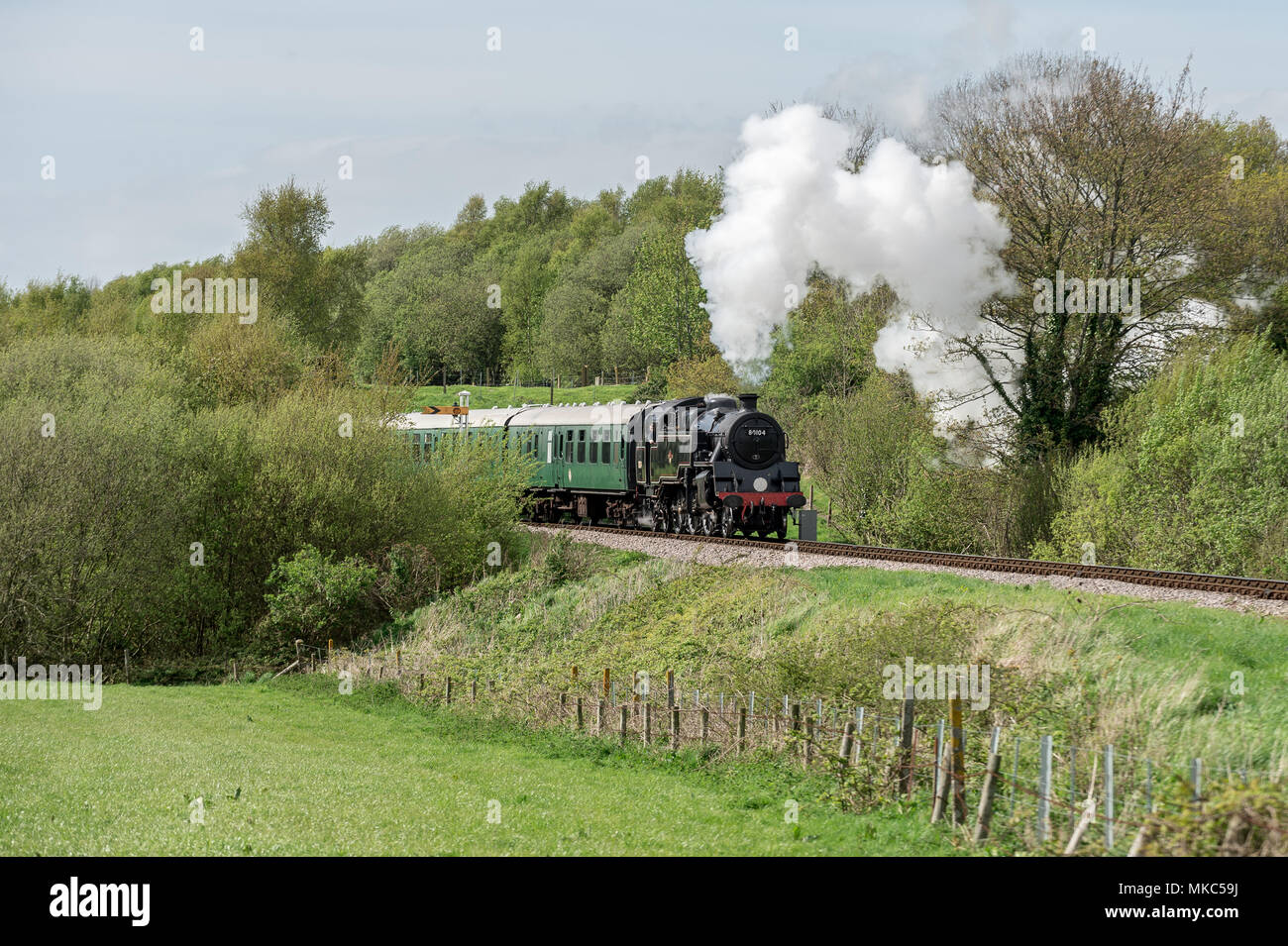 BR Standard Class 4 80104 Steam Locomotive part of the Swanage Railway ...