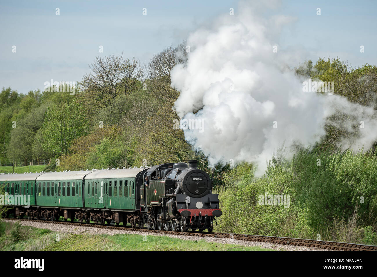 BR Standard Class 4 80104 Steam Locomotive part of the Swanage Railway ...