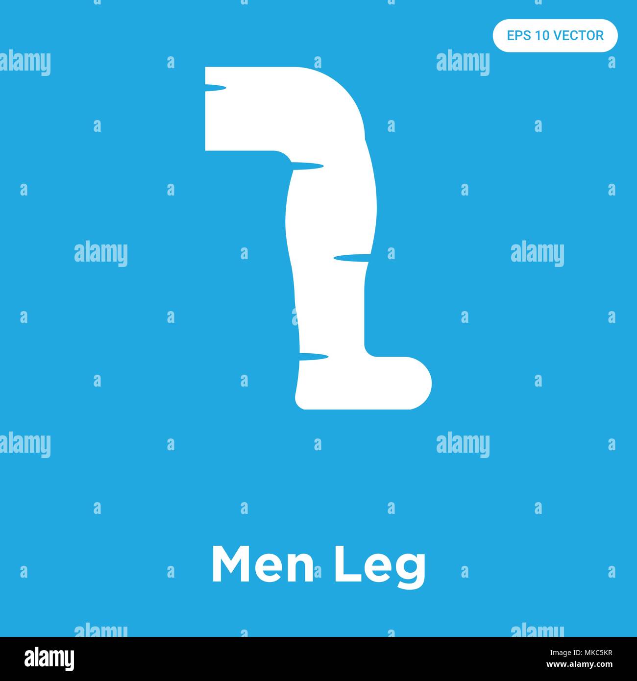 Men Leg vector icon isolated on blue background, sign and symbol Stock ...