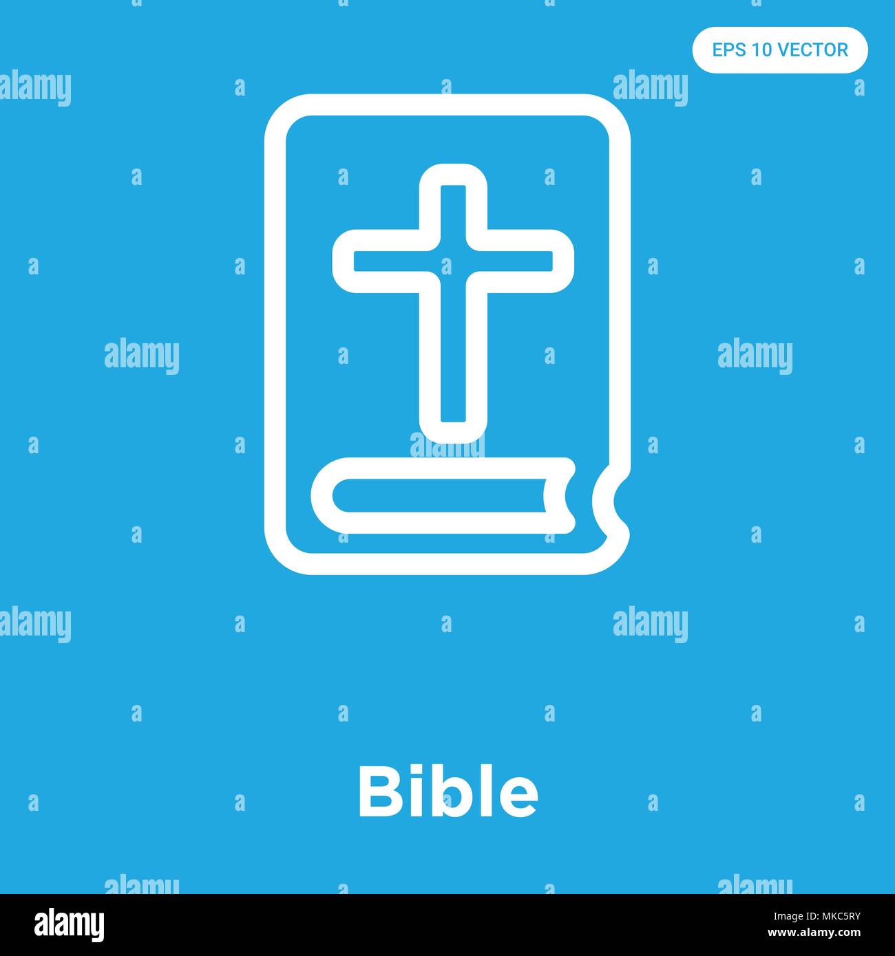 Bible vector icon isolated on blue background, sign and symbol Stock ...