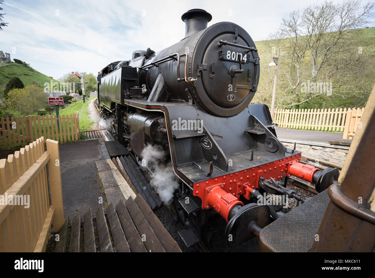BR Standard Class 4 80104 Steam Locomotive part of the Swanage Railway ...