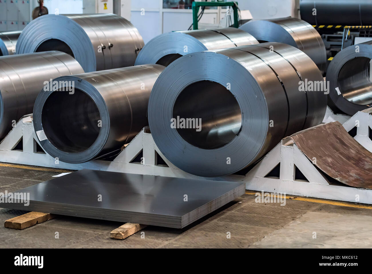 Stock with rolls of sheet steel in industrial plant Stock Photo - Alamy