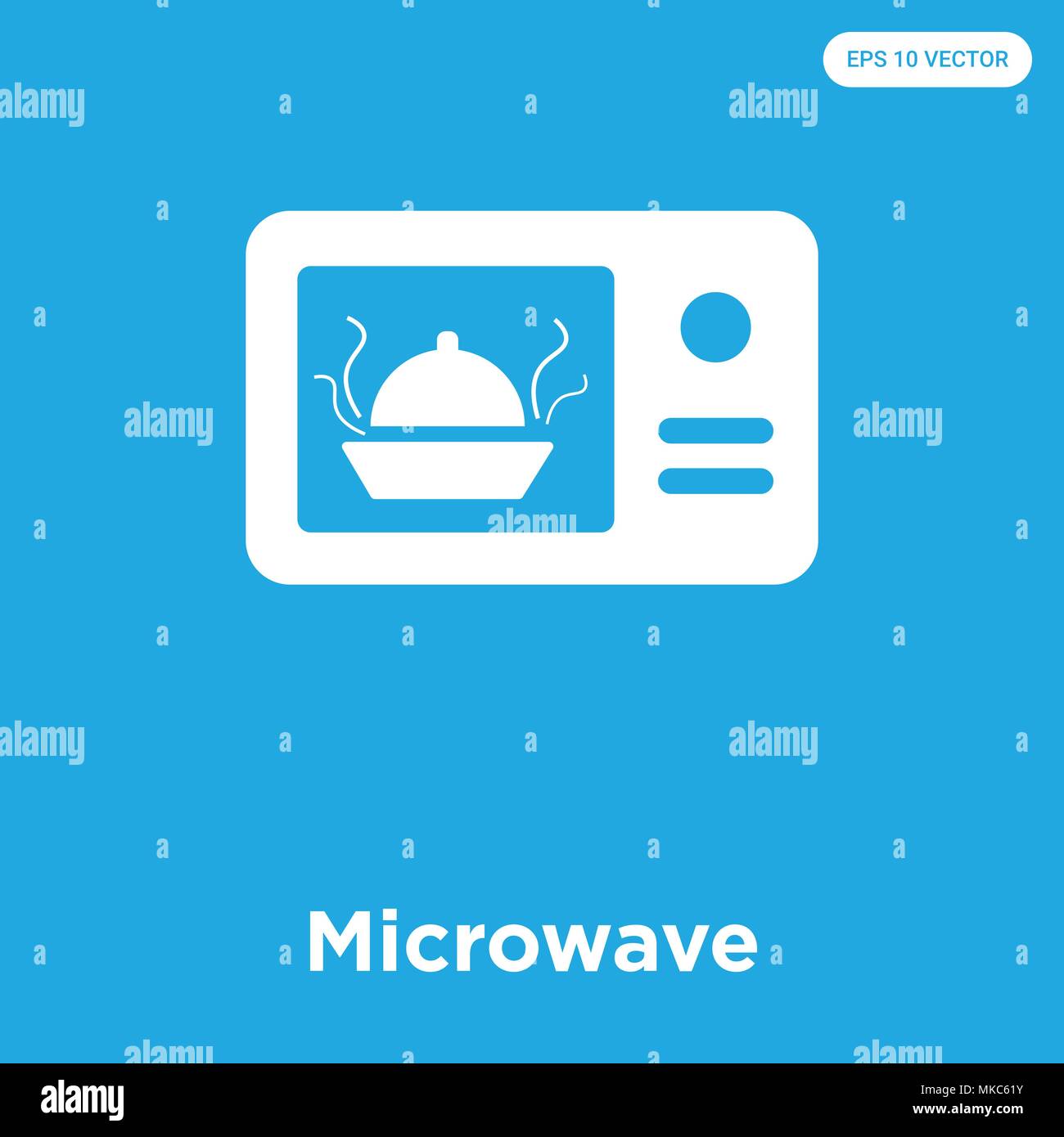 Microwave vector icon isolated on blue background, sign and symbol ...