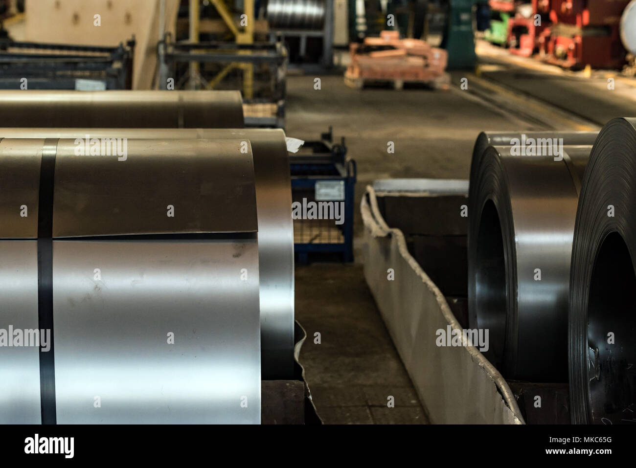 Stock with rolls of sheet steel in industrial plant Stock Photo - Alamy
