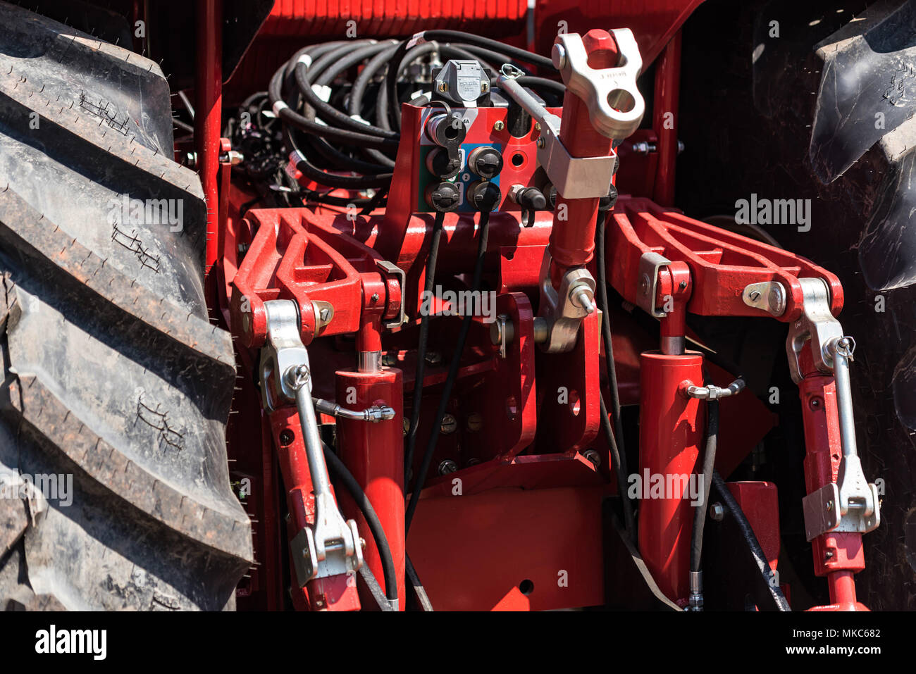 Attachment unit on modern tractor Stock Photo - Alamy