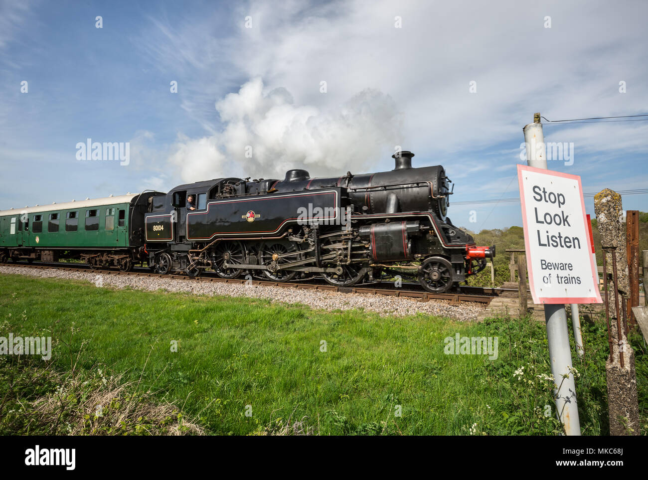 BR Standard Class 4 80104 Steam Locomotive part of the Swanage Railway ...
