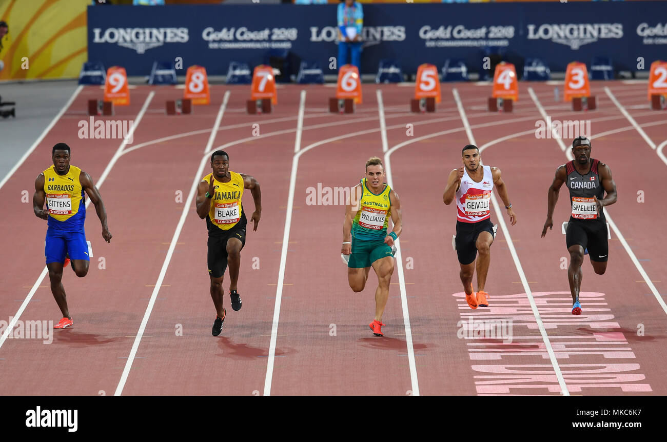 GOLD COAST, AUSTRALIA - APRIL 8: Ramon Gittens, Yohan Blake, Trae ...