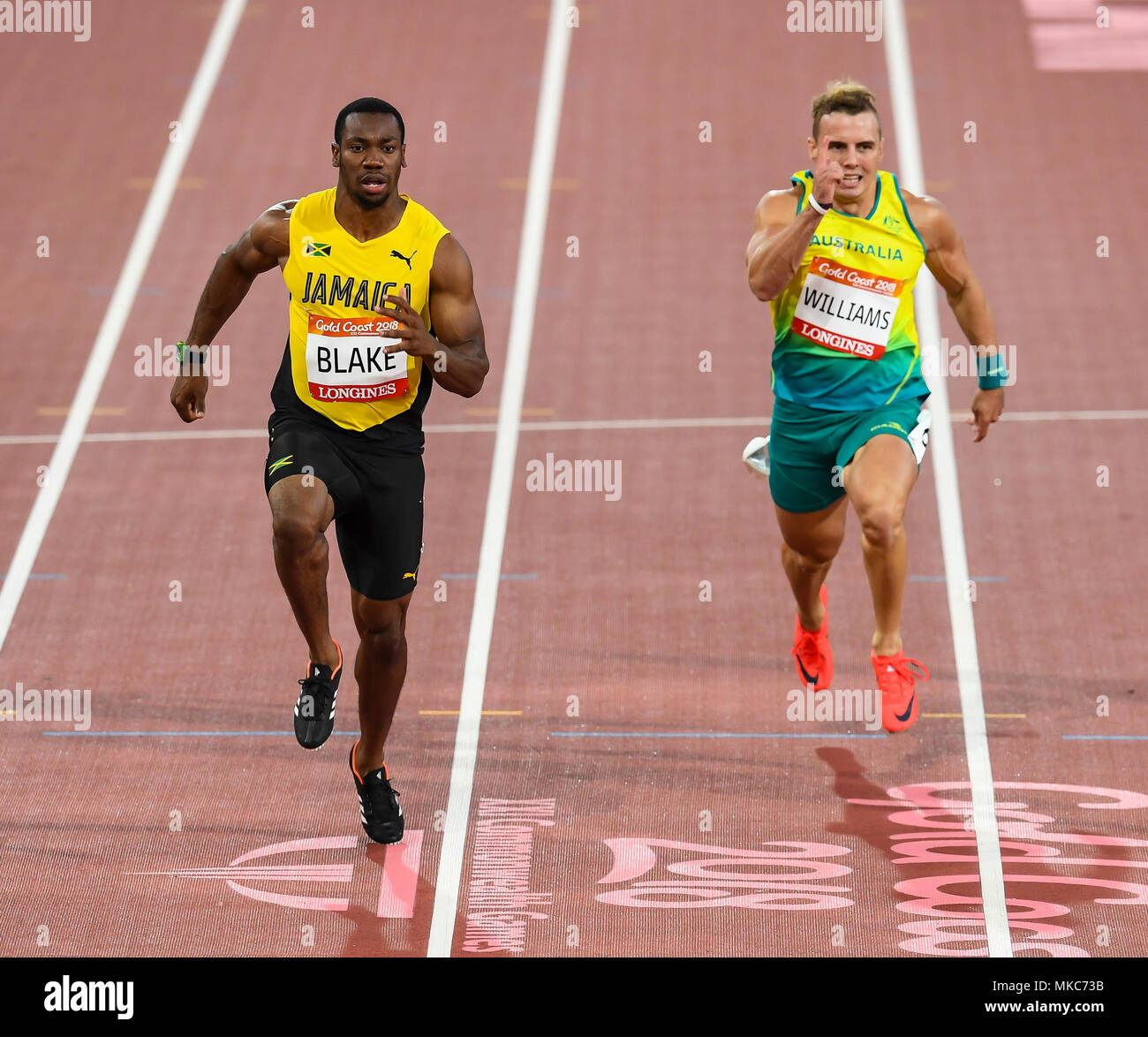 GOLD COAST, AUSTRALIA - APRIL 8: Yohan Blake, Trae Williams competing ...