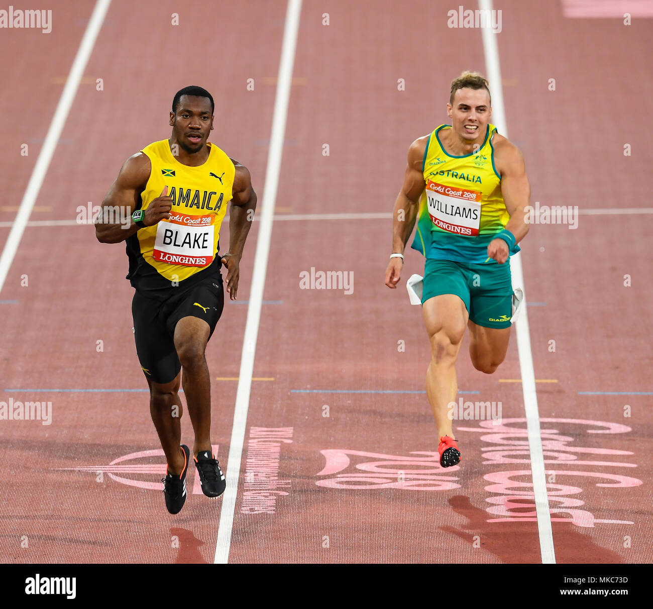 GOLD COAST, AUSTRALIA - APRIL 8: Yohan Blake, Trae Williams competing ...