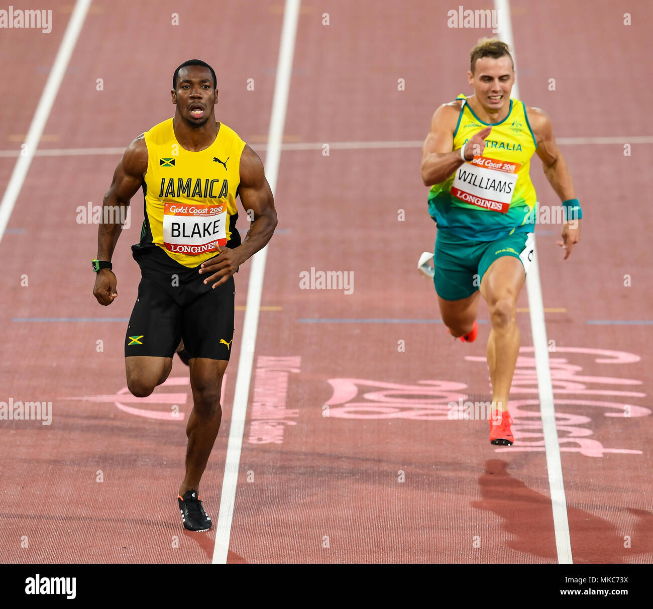 GOLD COAST, AUSTRALIA - APRIL 8: Yohan Blake, Trae Williams competing ...