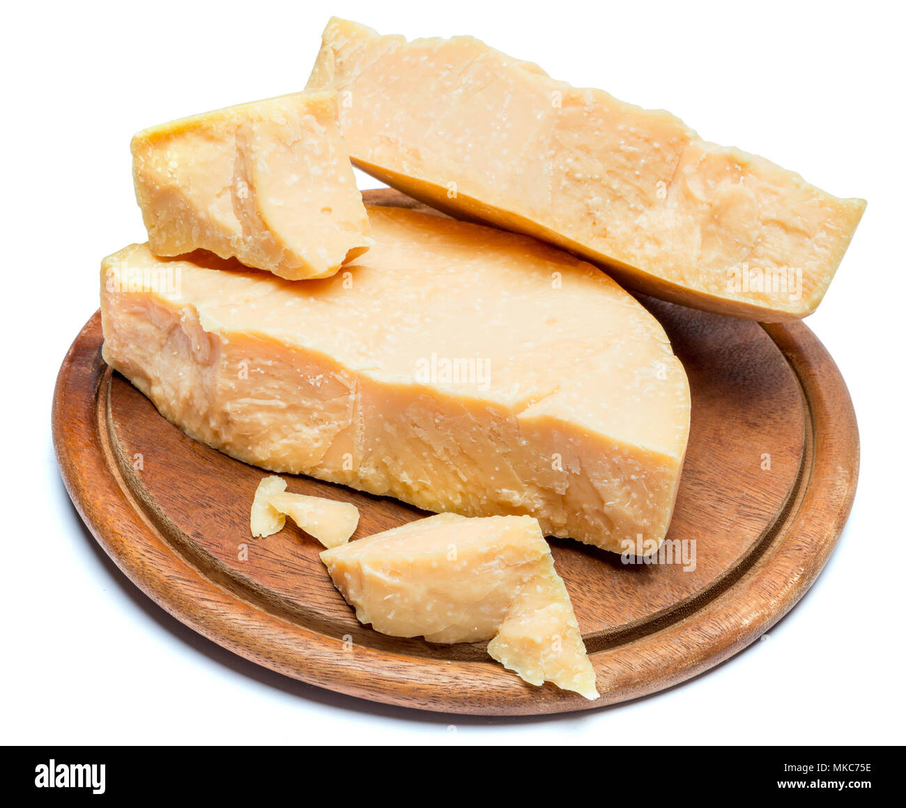 pieces of parmesan or parmigiano cheese Stock Photo - Alamy
