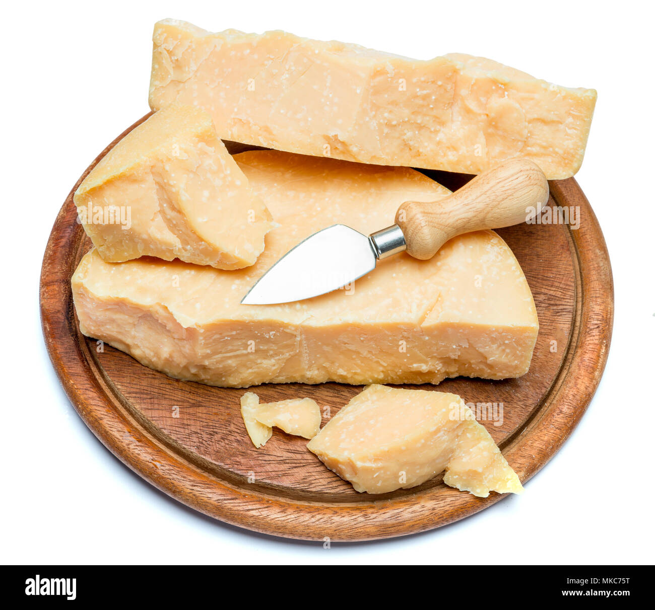 pieces of parmesan or parmigiano cheese Stock Photo - Alamy