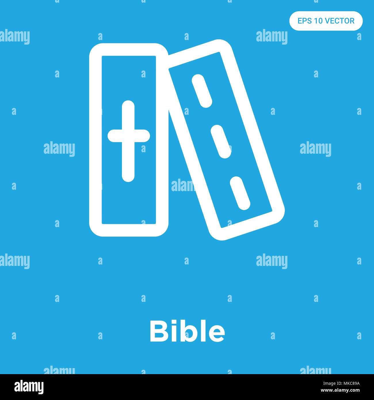 Bible vector icon isolated on blue background, sign and symbol Stock ...