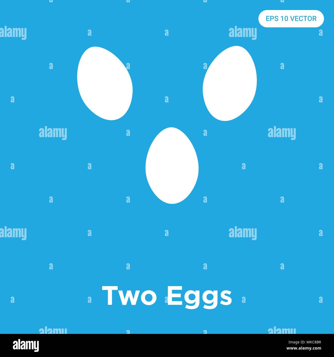 Two Eggs vector icon isolated on blue background, sign and symbol Stock ...