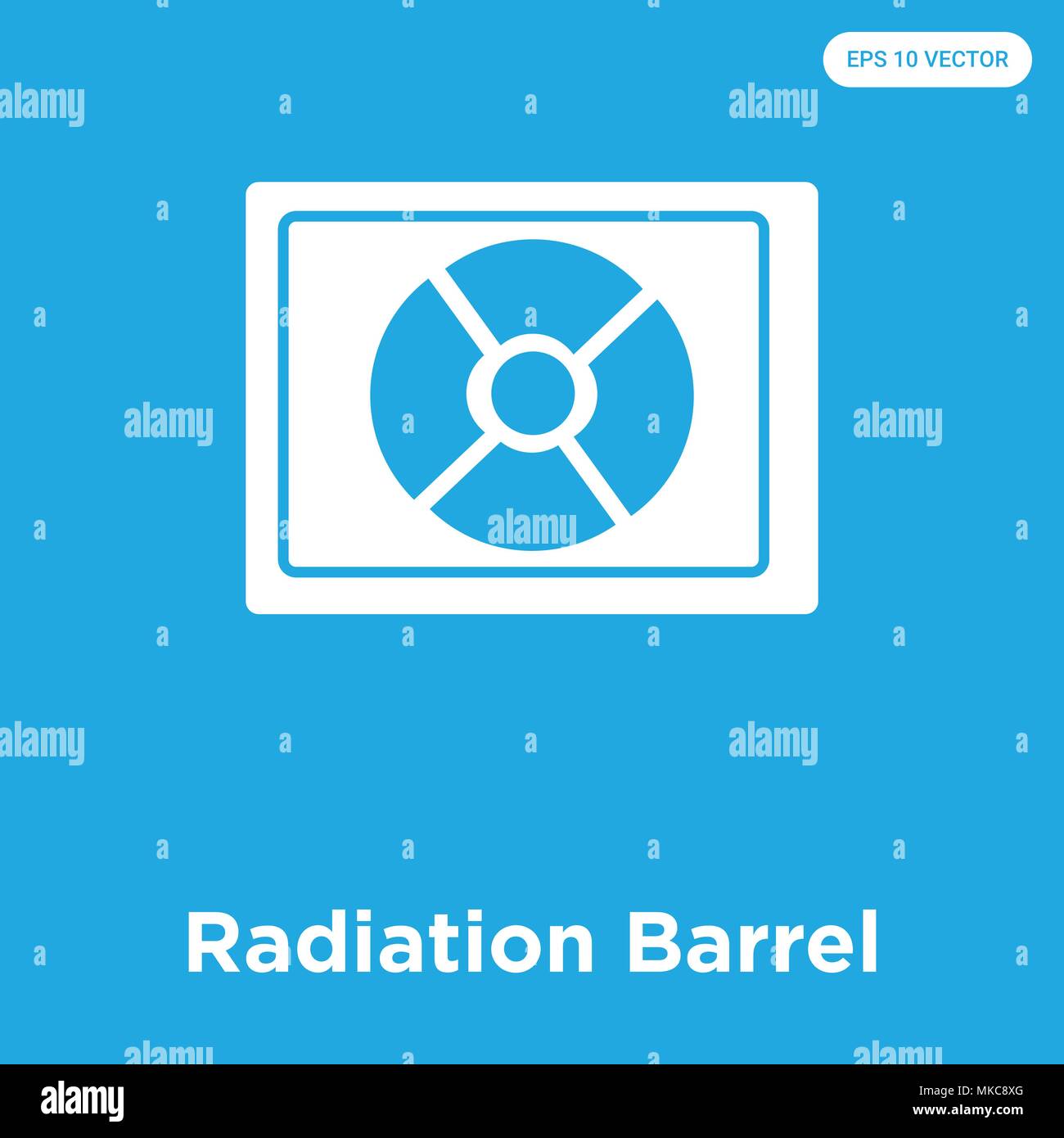 Radiation Barrel vector icon isolated on blue background, sign and ...