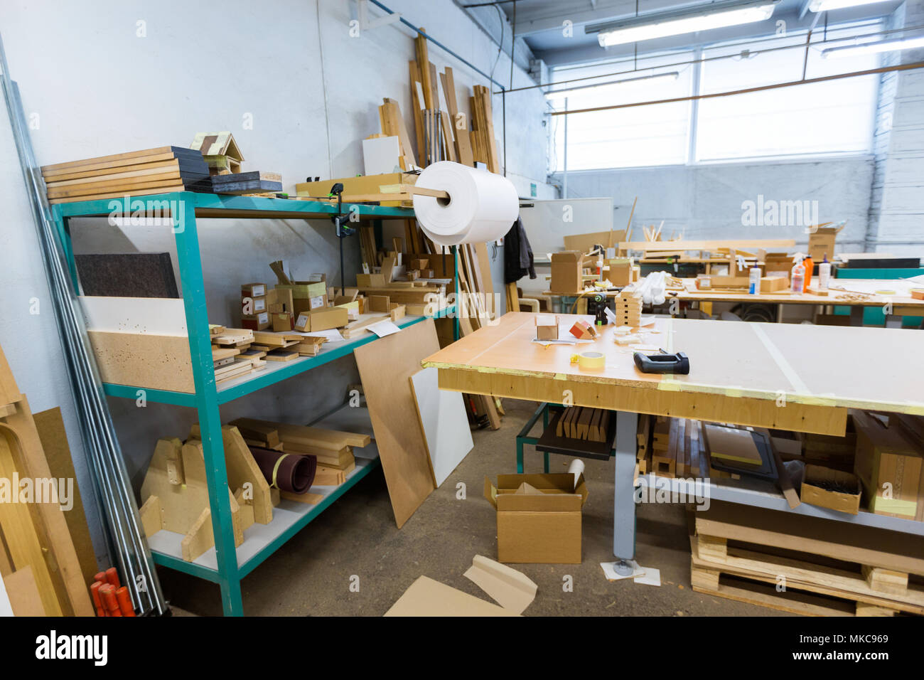 woodworking factory packing shop Stock Photo - Alamy