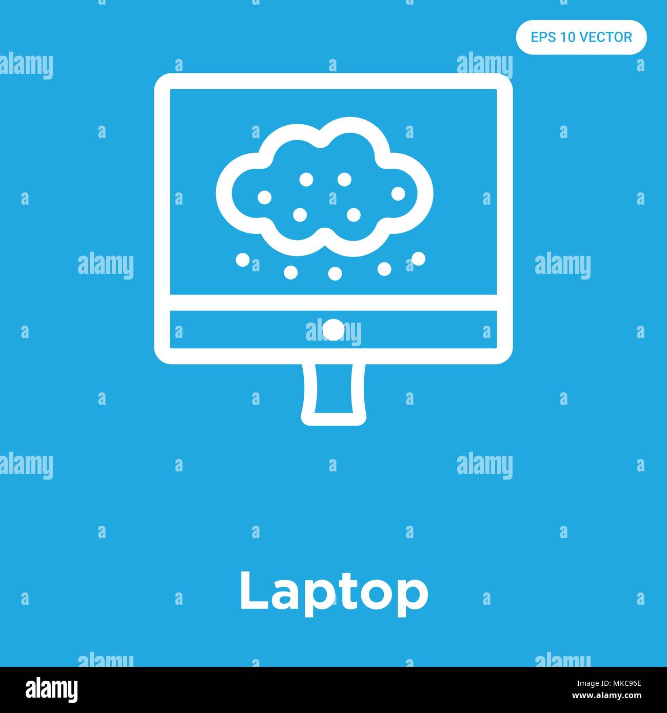 Laptop vector icon isolated on blue background, sign and symbol Stock ...
