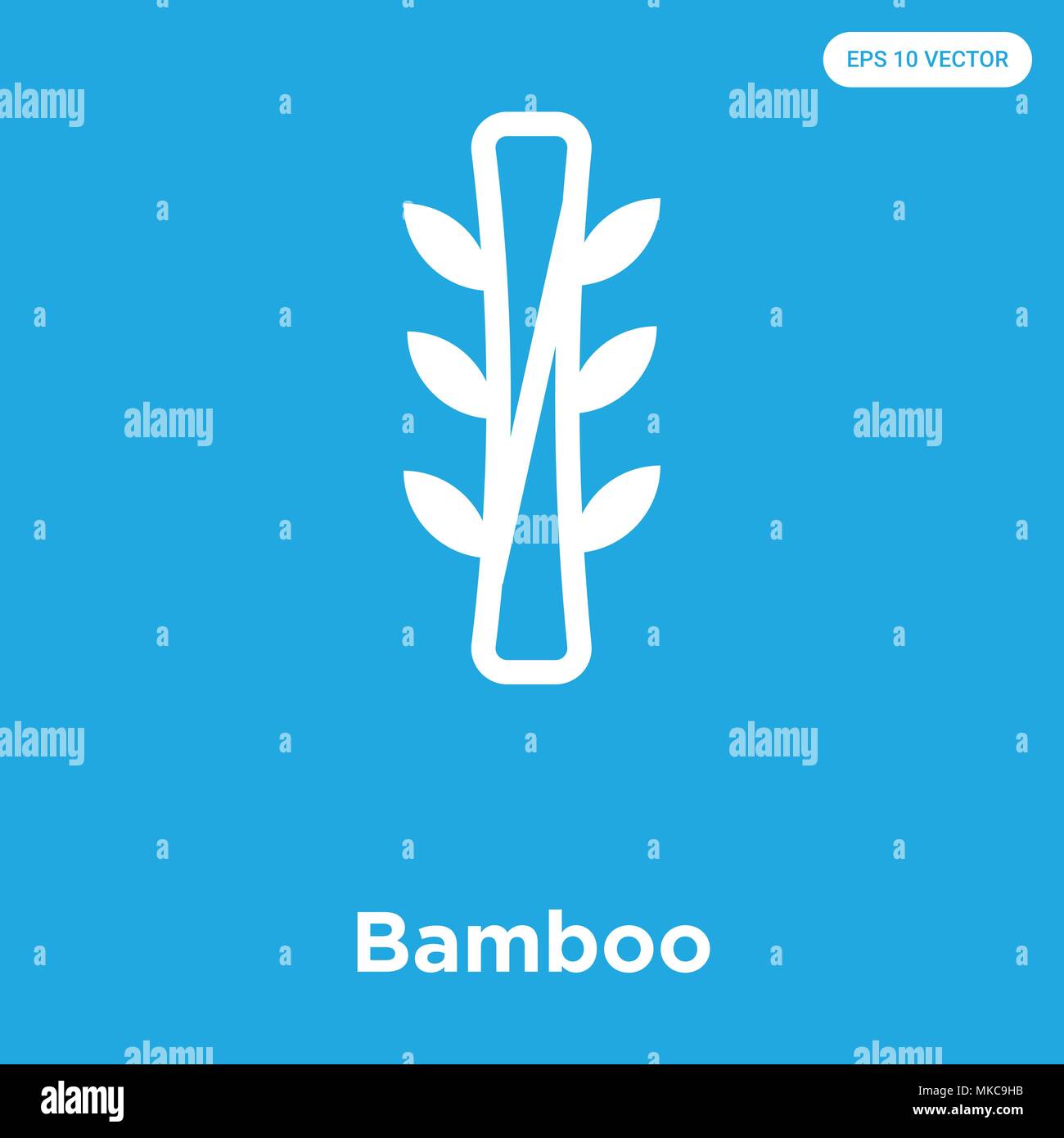 Bamboo vector icon isolated on blue background, sign and symbol Stock ...