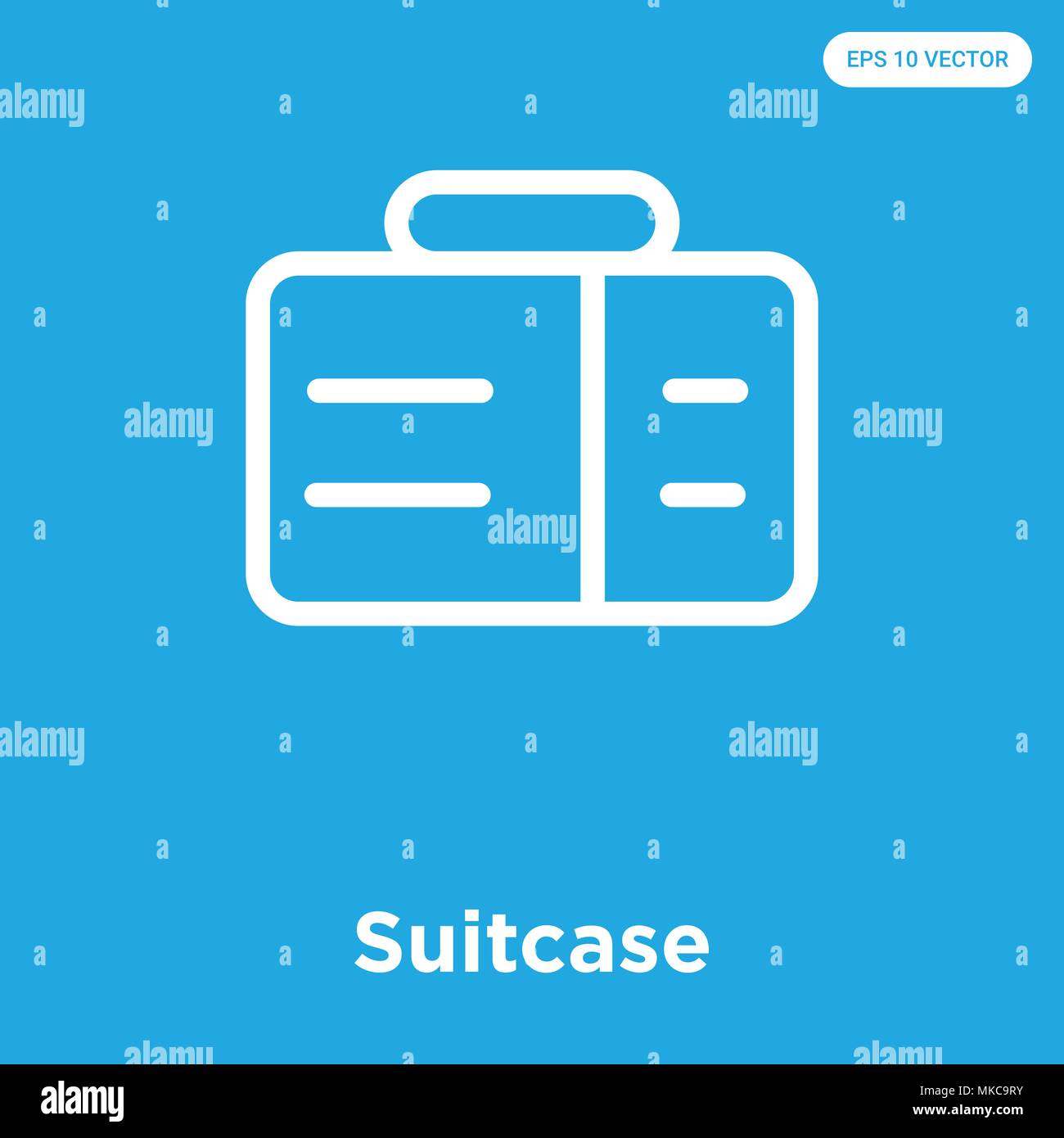Suitcase vector icon isolated on blue background, sign and symbol Stock ...