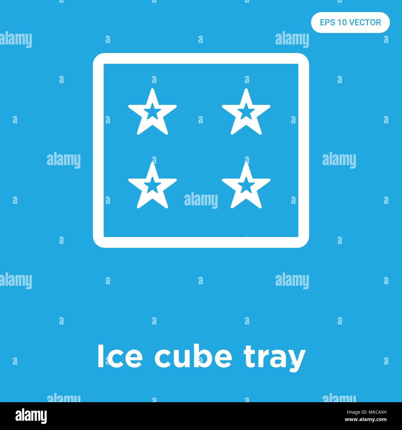 Ice cube tray vector icon isolated on blue background, sign and symbol ...