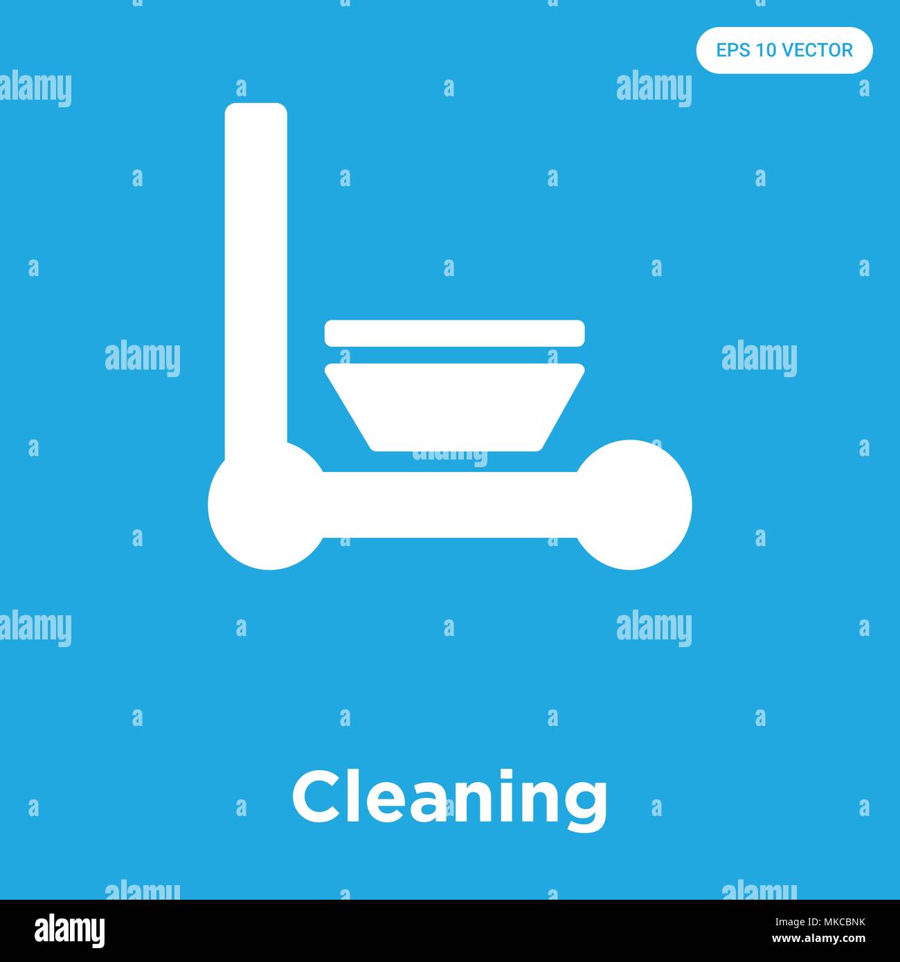 Cleaning vector icon isolated on blue background, sign and symbol Stock ...
