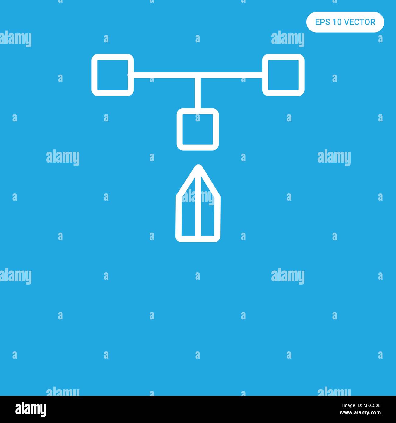 vector icon isolated on blue background, sign and symbol Stock Vector ...