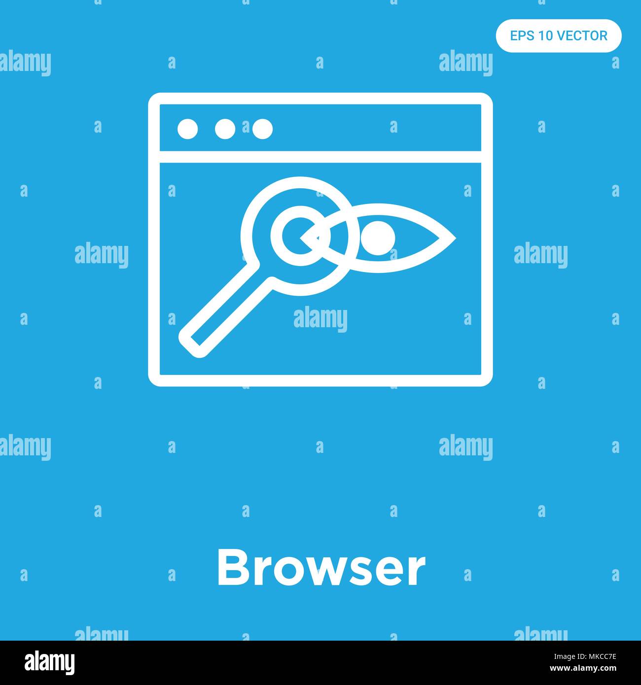 Browser vector icon isolated on blue background, sign and symbol Stock Vector Image & Art - Alamy