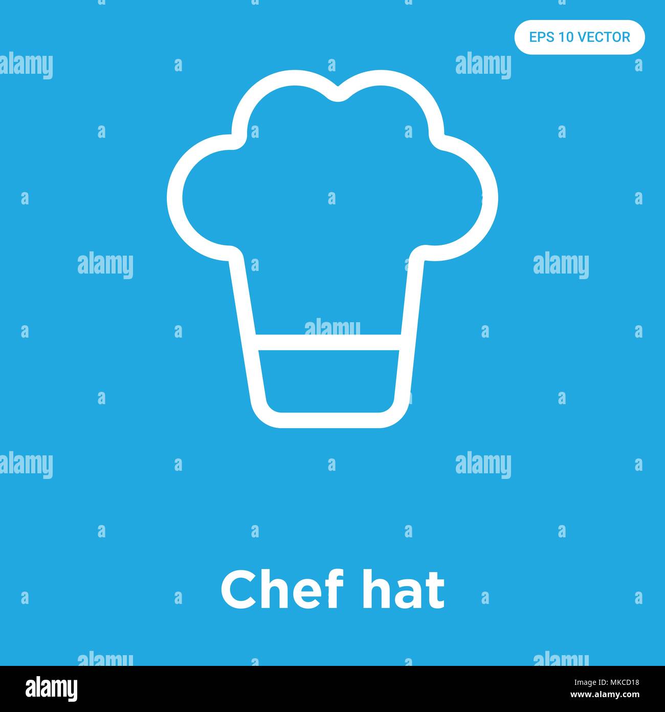 Chef hat vector icon isolated on blue background, sign and symbol Stock ...