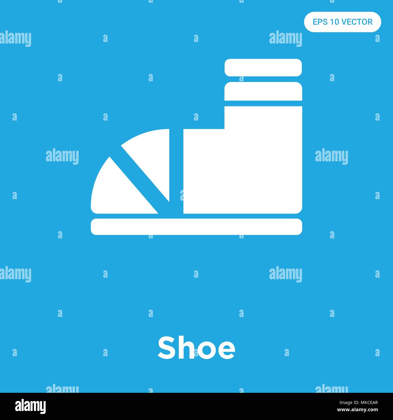 Shoe vector icon isolated on blue background, sign and symbol Stock ...