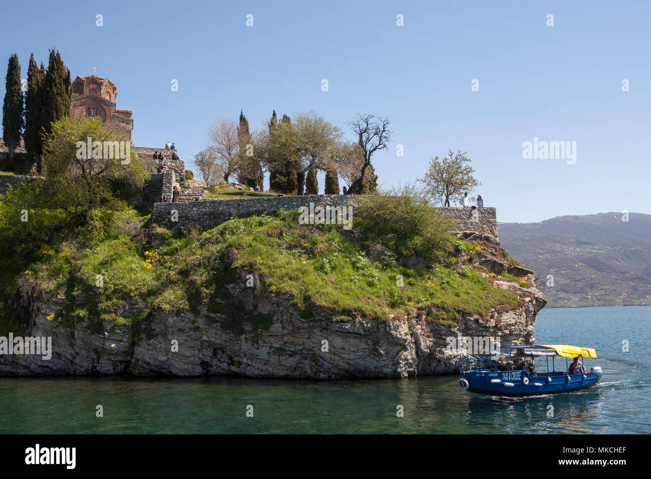 Boat ride around Saint John at Kaneo church, situated on the cliff over ...