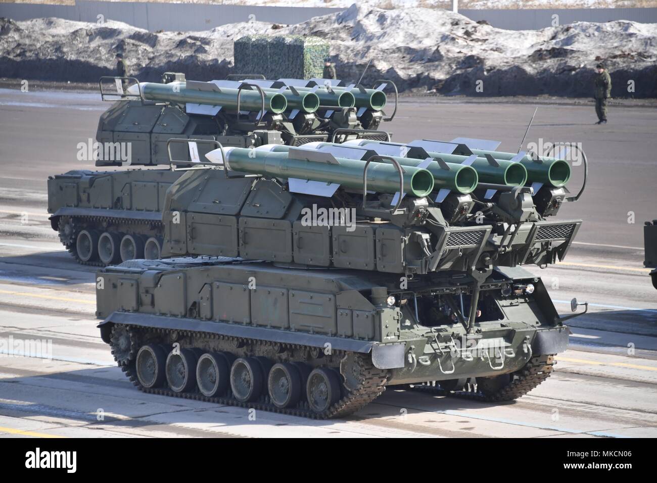 April 7, 2018. - Russia, Moscow region, Alabino. - Buk-M2 mobile medium-range surface-to-air ...