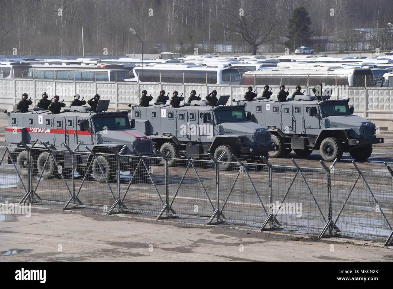 April 7, 2018. - Russia, Moscow region, Alabino. - Ural-432009 armored ...