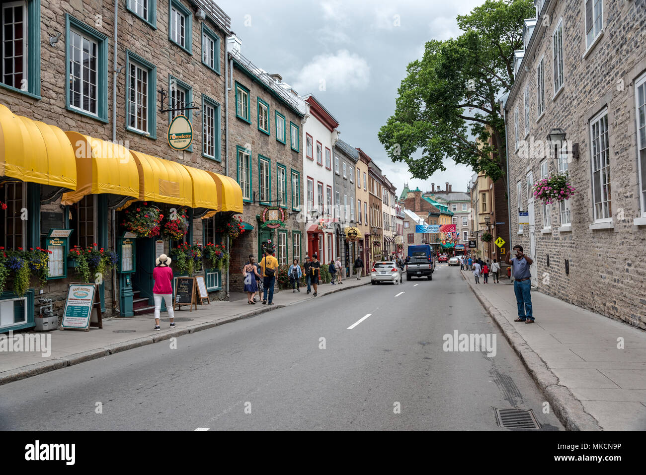 Views of the Old City Quebec on a rainy day, Quebec, Canada Stock Photo ...