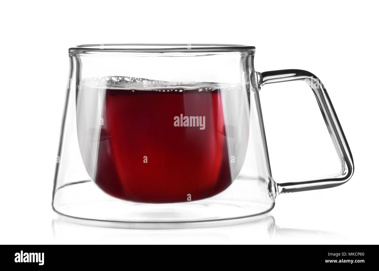 Glass cup of tea isolated on white background Stock Photo - Alamy