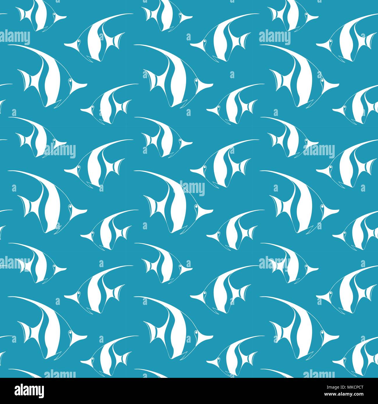Seamless pattern with pennant fish.Vector fish pattern. Sea life vector ...