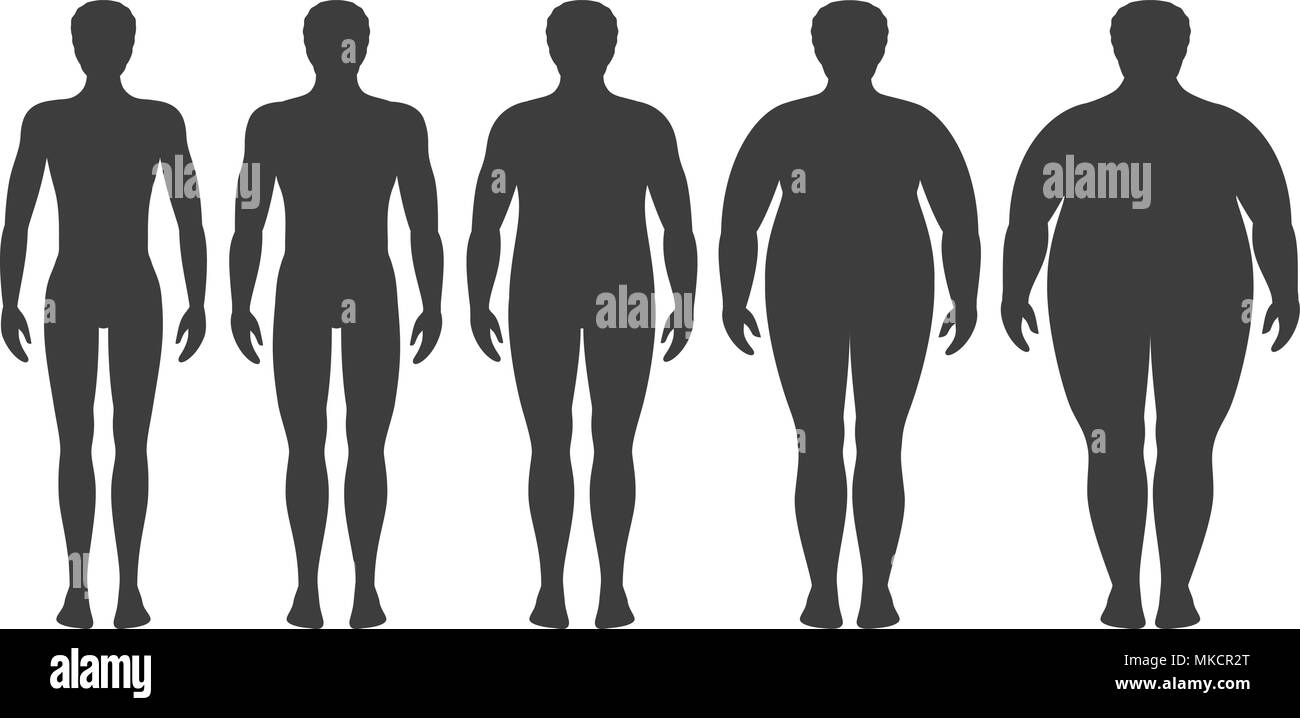 Body mass index vector illustration from underweight to extremely obese ...