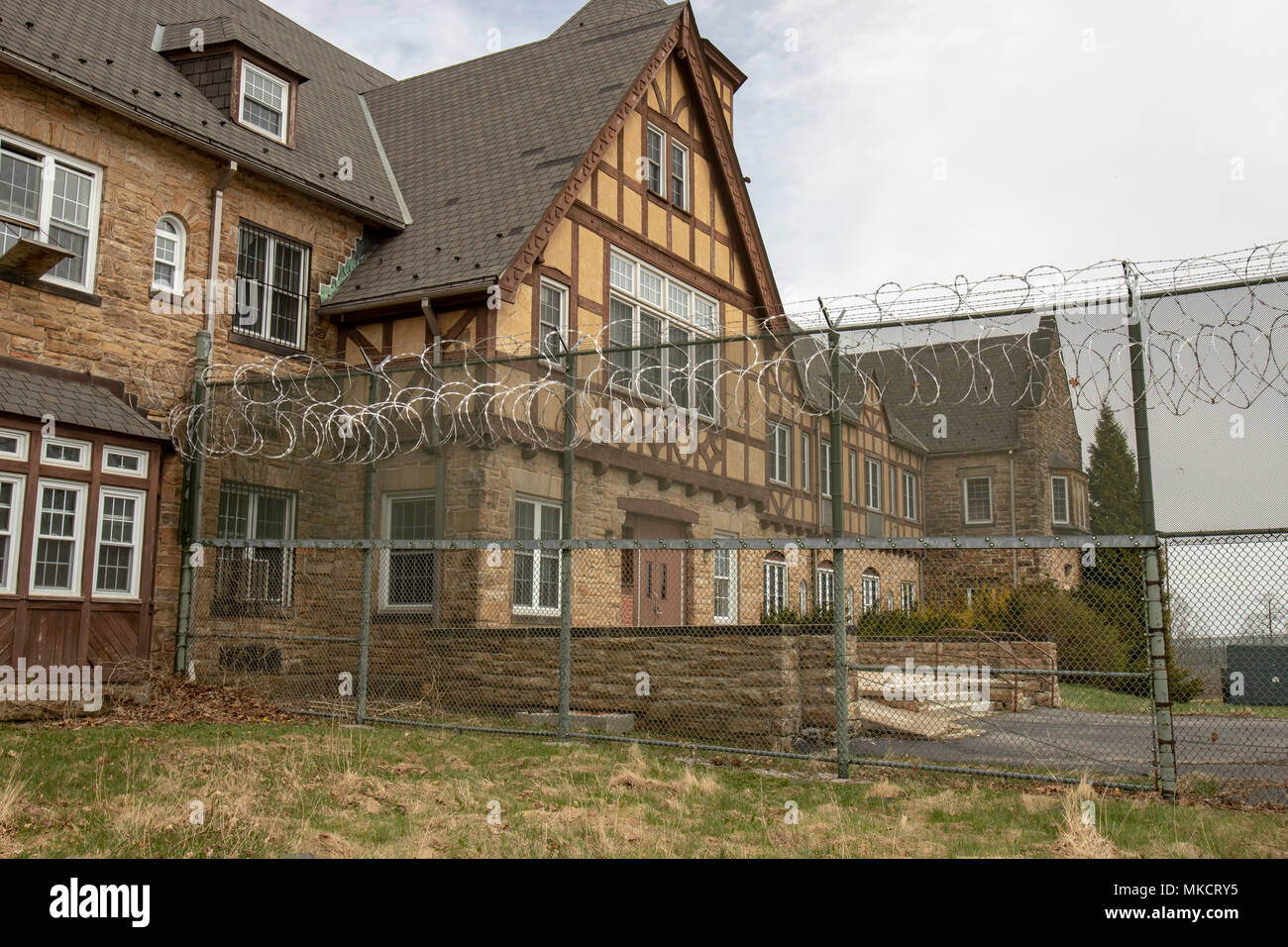 Turn of the century historic building converted into prison surrounded ...