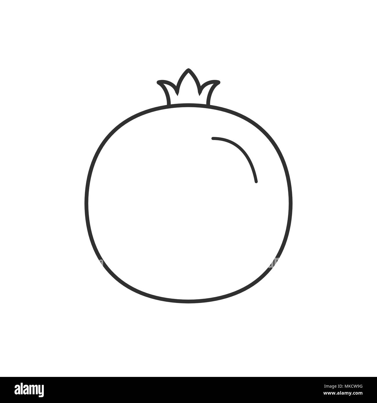 Pomegranate flat icon Black and White Stock Photos & Images - Alamy
