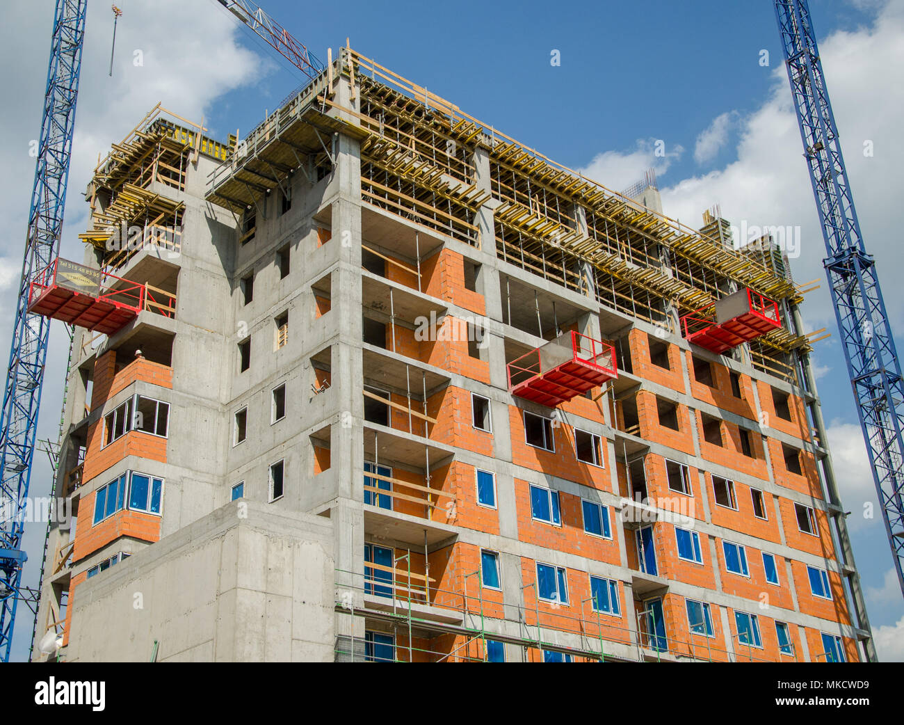 High rise building under construction. big building construction site ...